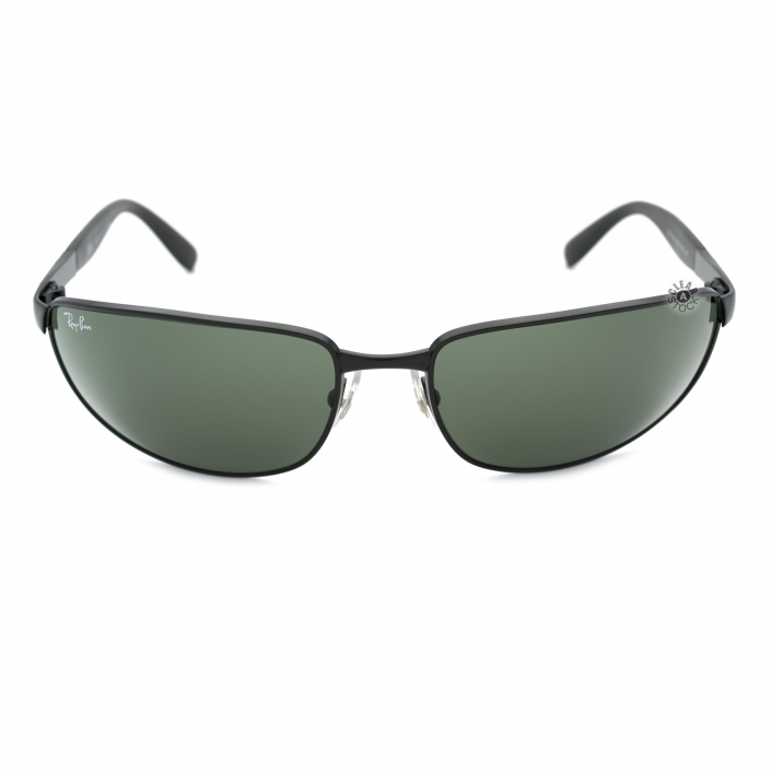 Ray-Ban RB3254 Sunglasses 006 Matte Black/Crystal Green