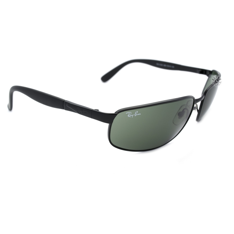Ray-Ban RB3254 Sunglasses 006 Matte Black/Crystal Green