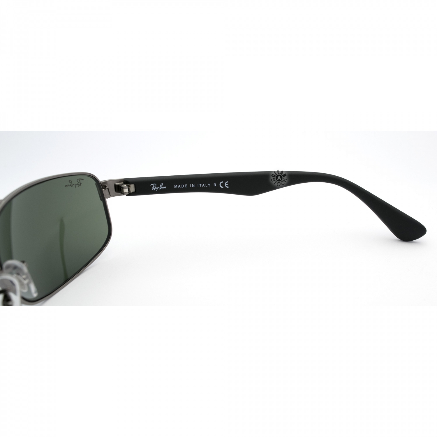 Ray-Ban RB3445 004 Sunglasses Gunmetal Black/Green 61mm